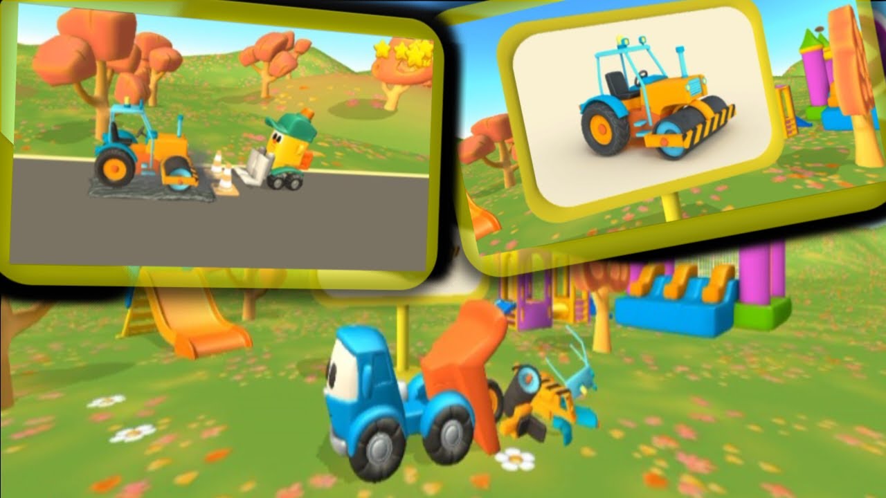 Cartoon Road Roller Fun || Cartoon Road Roller Car || Animated ...