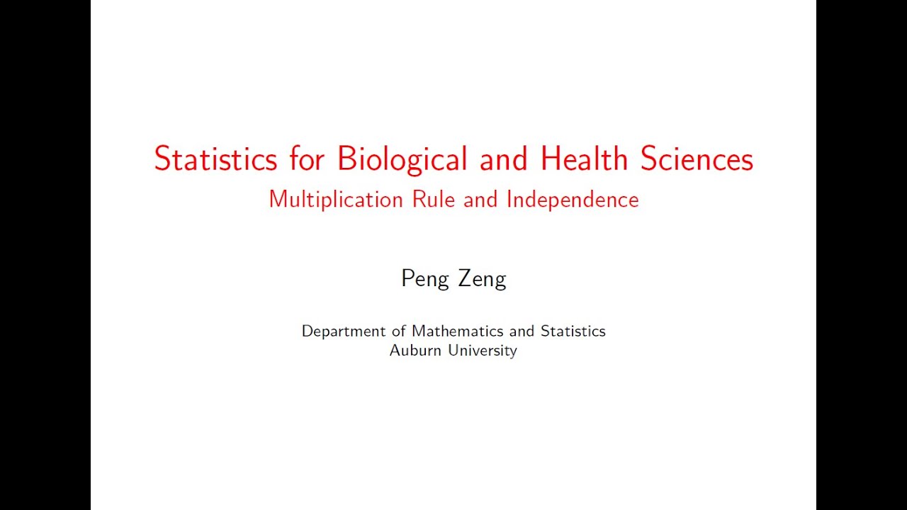 Chapter 4.6 Multiplication Rule and Independence - YouTube