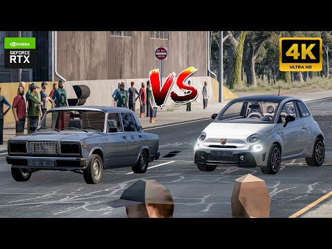 Məhəllə Yarışı ⚡️ Şuluğ Baba Vaz2107 vs Fiat Abart Turbo Draq | BeamNG.Driver | Maşın #malikbedelov