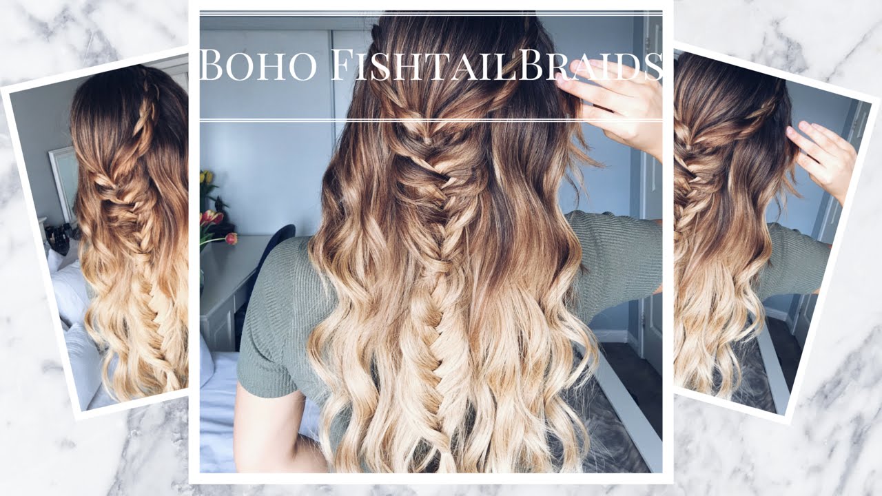 How To Do A Boho Fishtail Braid Easy Boho Braid Tutorial Lauren