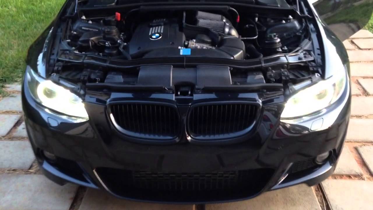 335i E92 N54 stage 2+ warm start (engine closeup) - YouTube