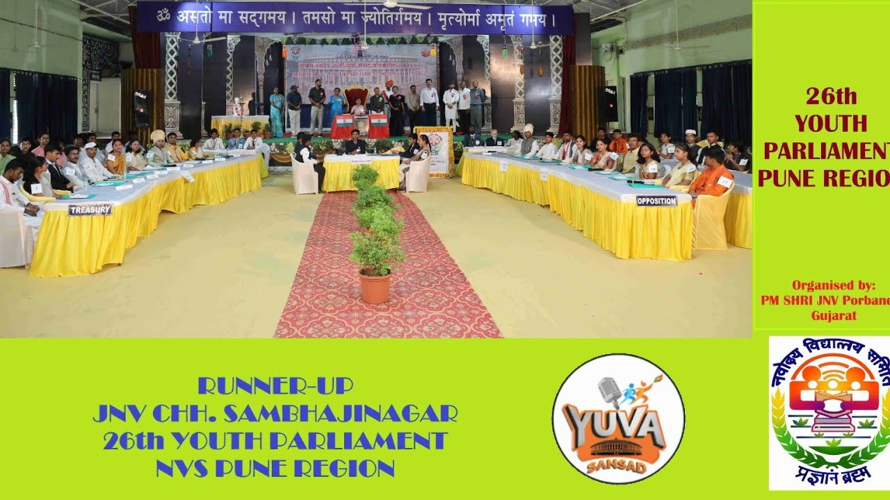 RUNNER-UP, 🏃‍♂️ JNV CHH. SAMBHAJINAGAR ,26th YOUTH PARLIAMENT , NVS ...