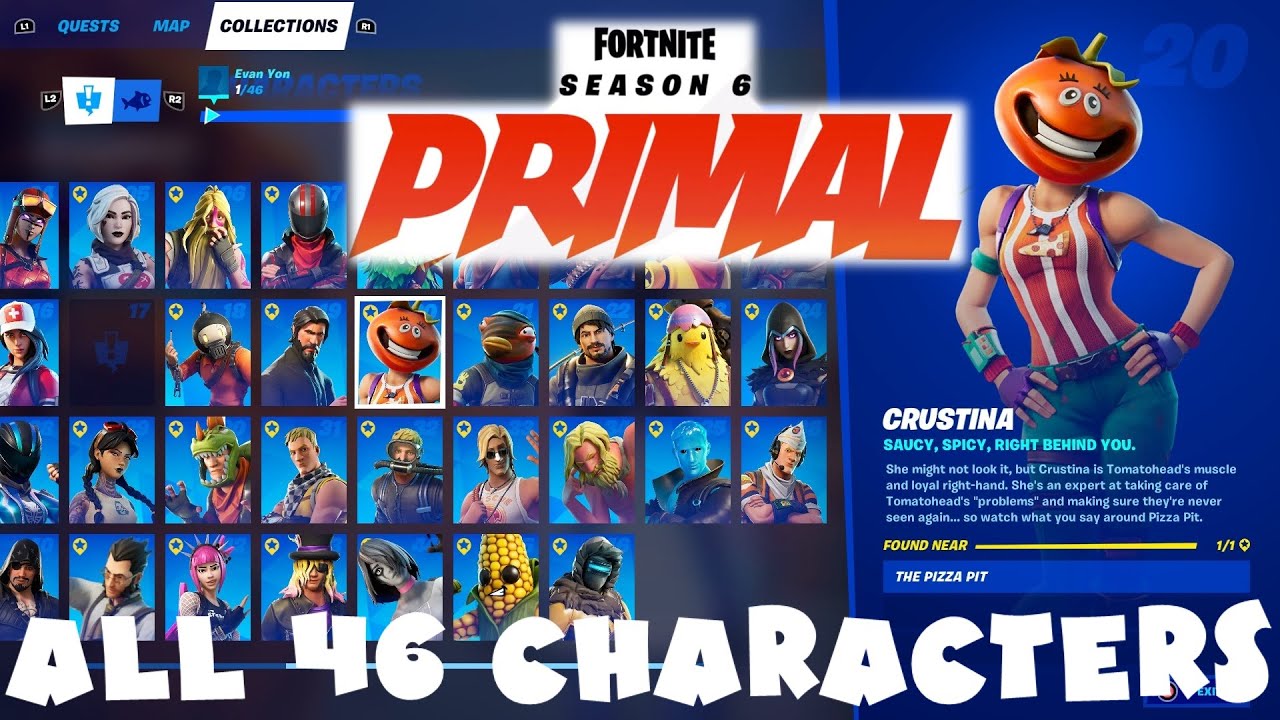 (Season 6 Chapter 2) ALL 46 Characters Locations - Fortnite Primal ...