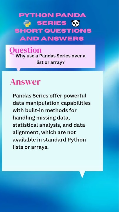 Python Pandas Series Short Questions and Answers #exams #interview # ...