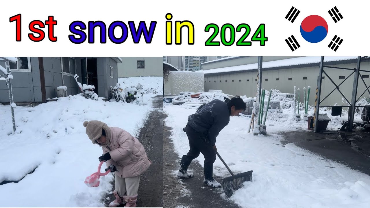 1st snow in 2024 - YouTube