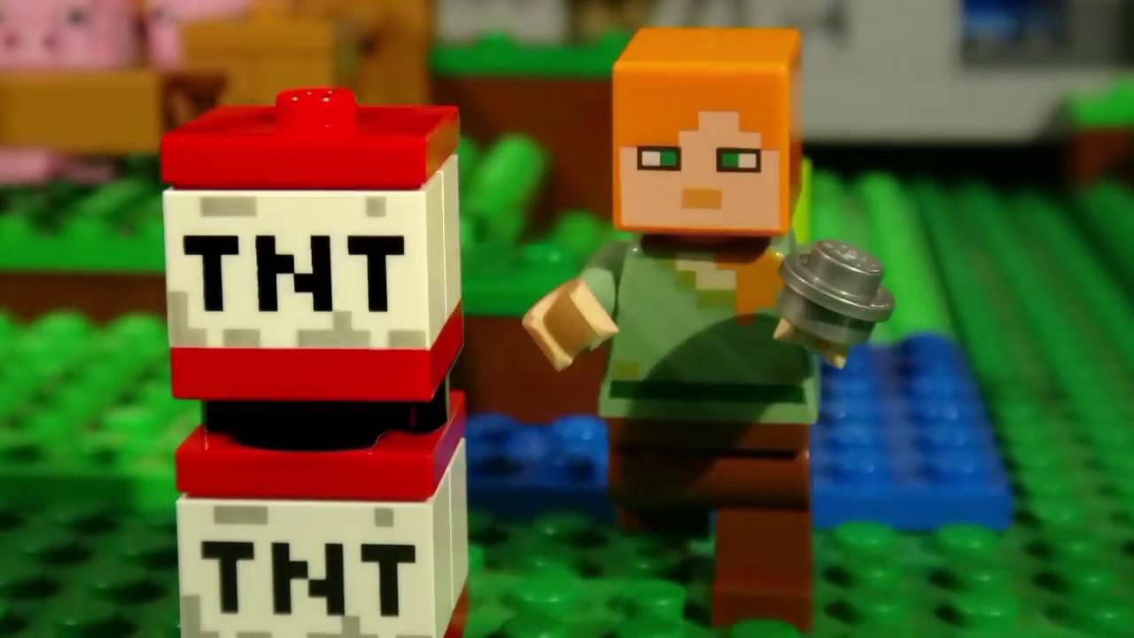 62 LEGO MINECRAFT BATTLE AT THE VILLAGE - YouTube