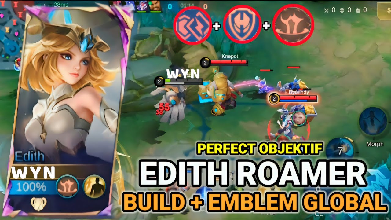 Edith Perfect Roam Gameplay | Top Global Edith Build & Emblem | Mobile ...