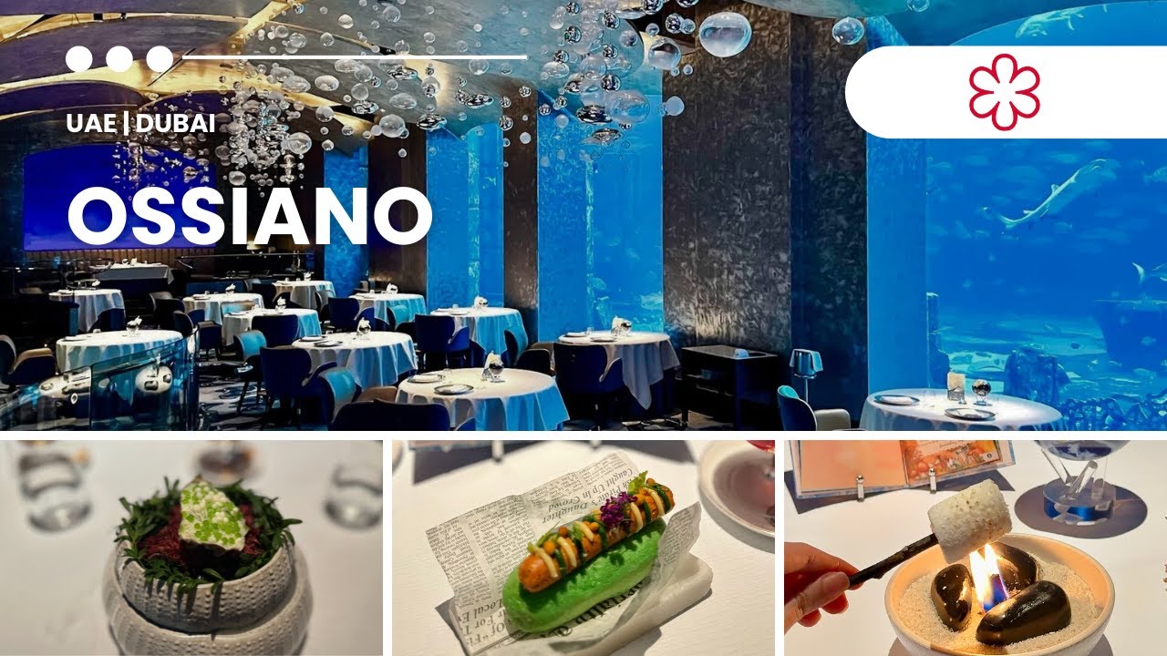 🇦🇪 [Ossiano] 1 MICHELIN starred dining experience with sharks and fish ...