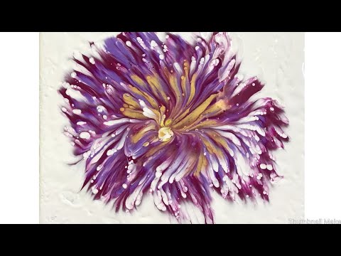 (281) Reverse Flower Dip with Acrylic Paint Pouring - YouTube