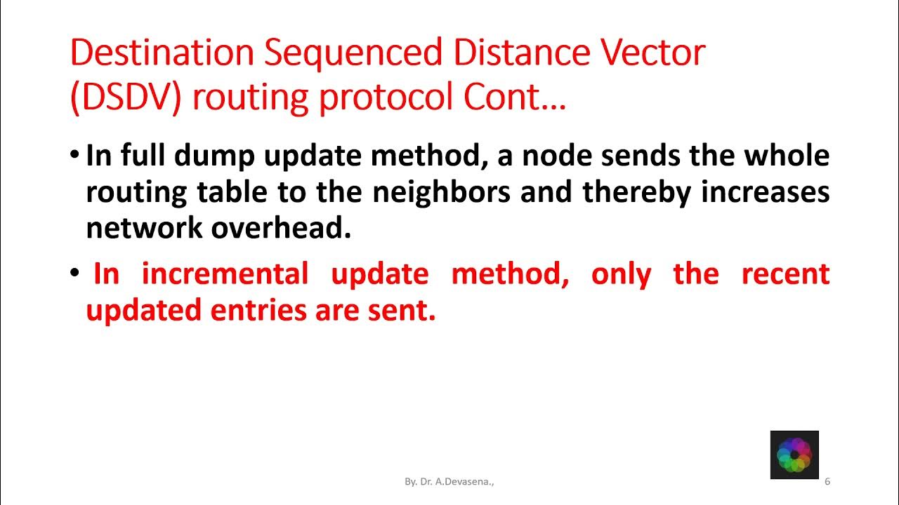 Destination Sequence Distance Vector (DSDV) Routing Protocol - YouTube