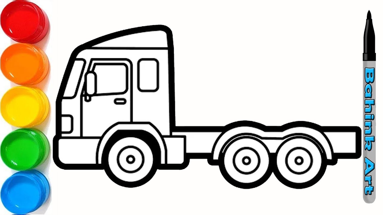 Drawing a Tow Truck for beginners | Easy drawing and coloring for kids ...