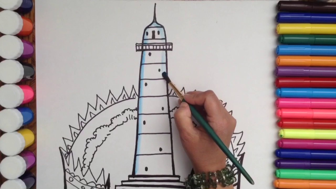 Dharahara Kathmandu Drawing and Colouring - YouTube