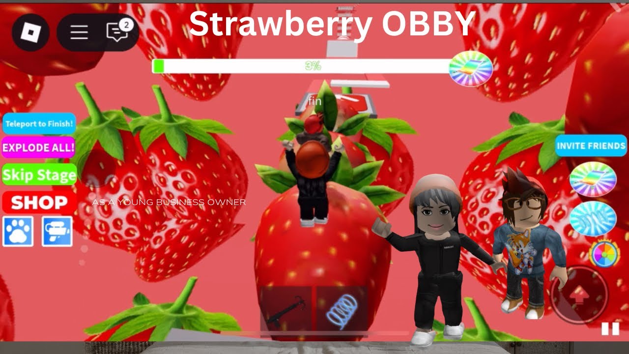 Roblox Strawberry OBBY With Cee & Shy - YouTube