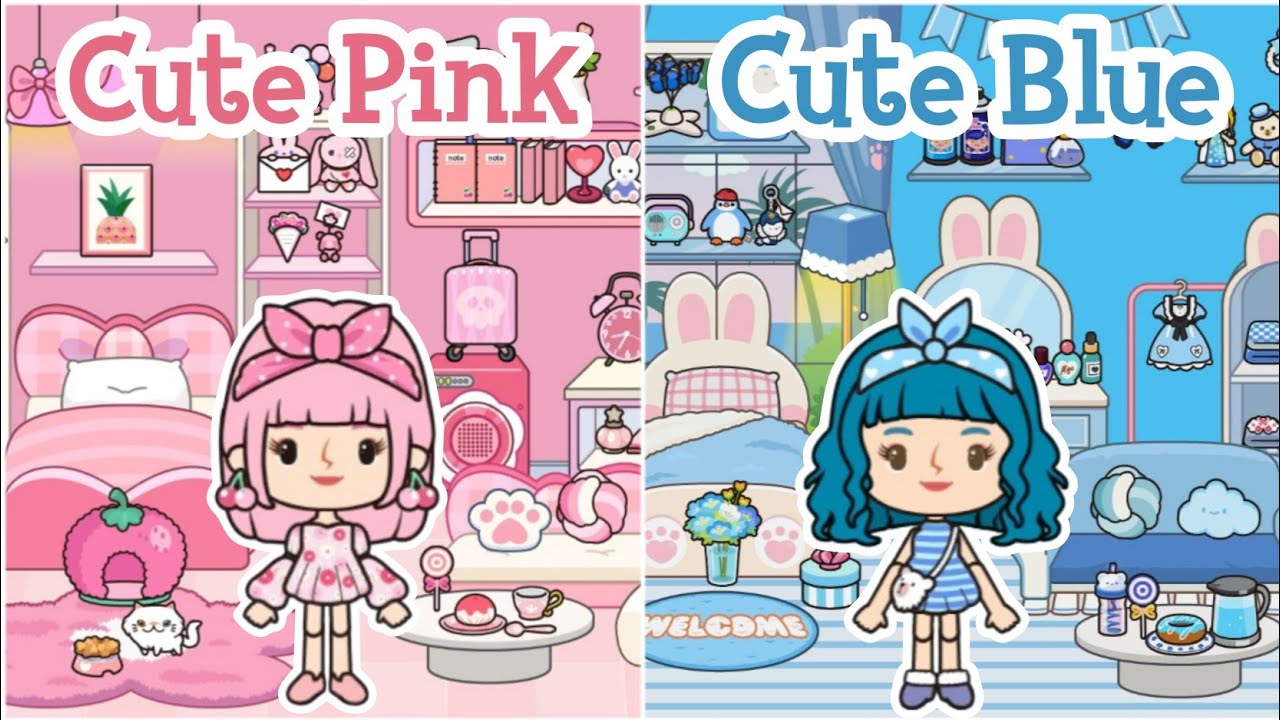 Miga World Pink and Blue Bedrooms Design Ideas | Miga Town | TocaBoca ...