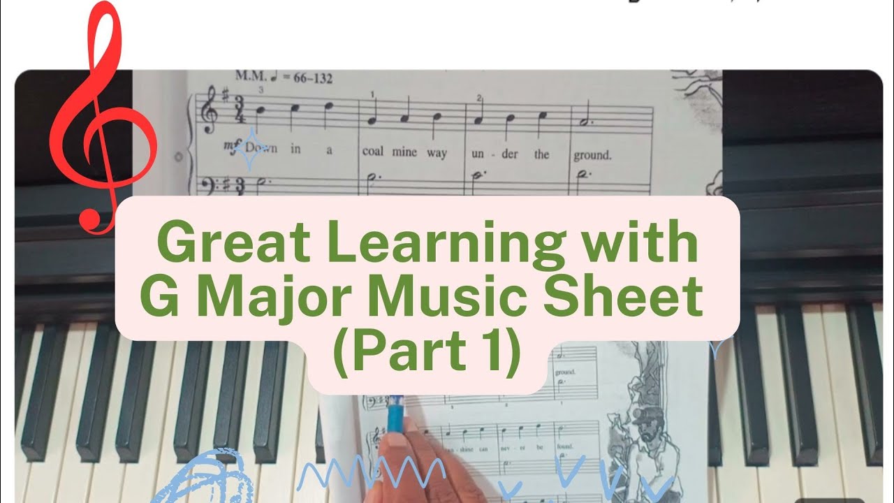 Staff Notation Learning "Down in A Coal Mine" in G Major Scale | (Part ...
