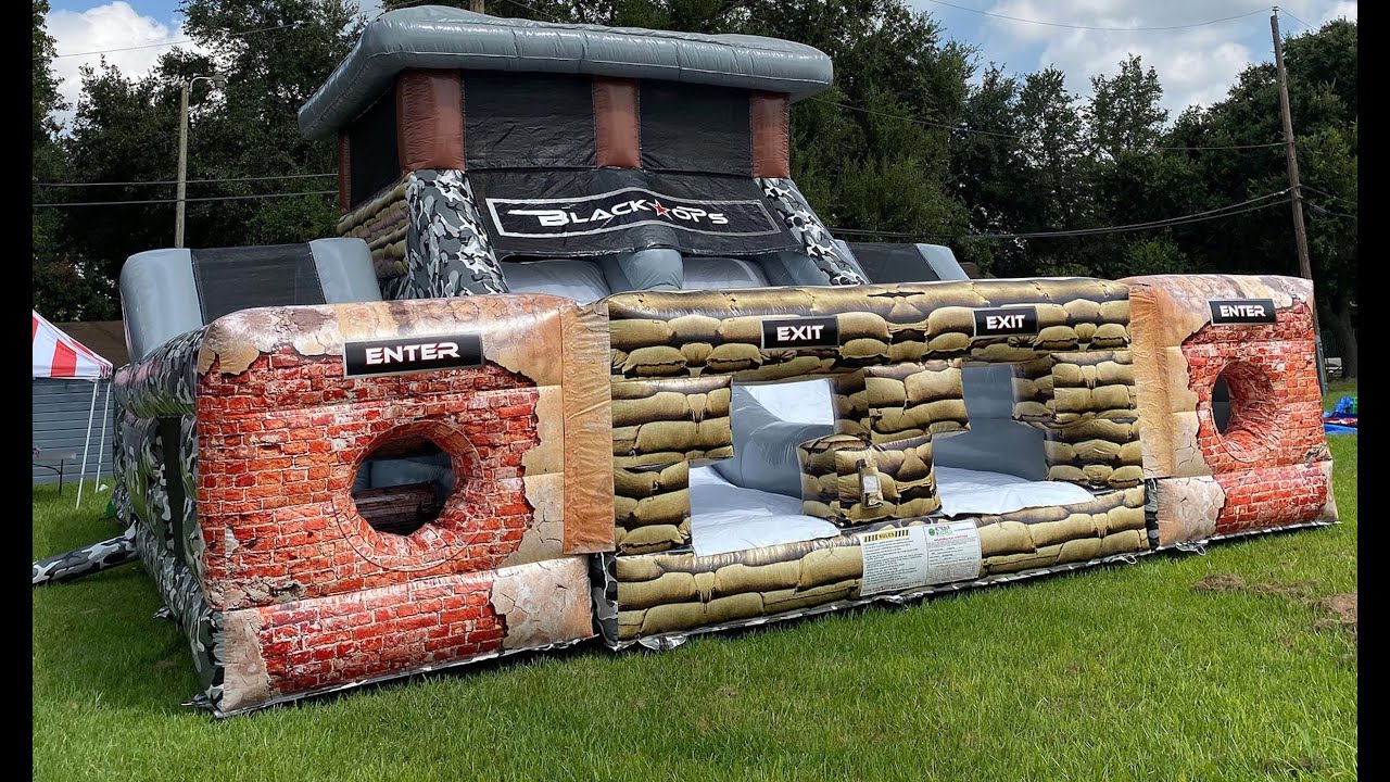 360 Video Military Obstacle Course [Black Ops Inflatable] Sky High ...