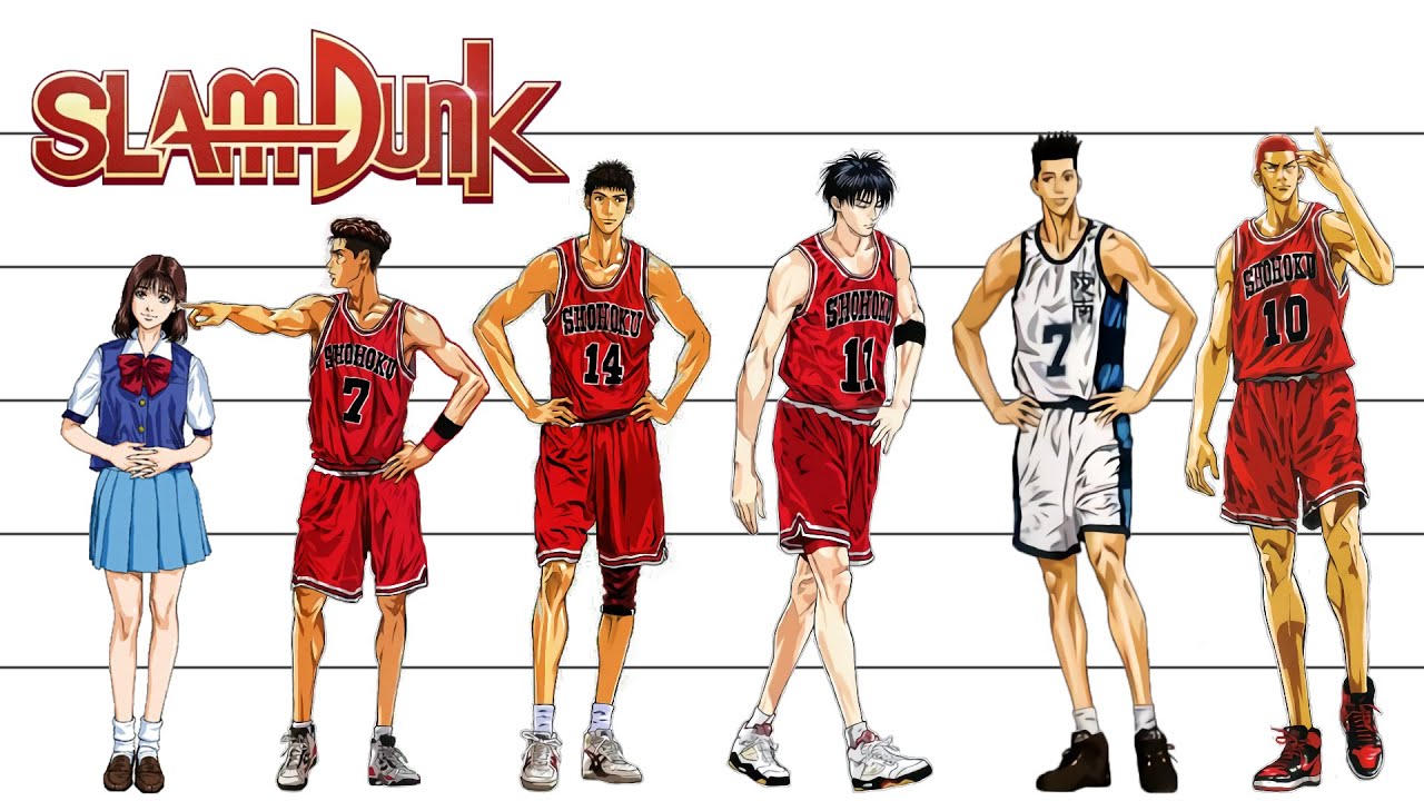 SLAM DUNK | Characters Height Comparison - YouTube