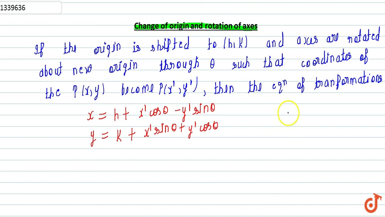 How the equation is transformed when origin is changed and axes is ...