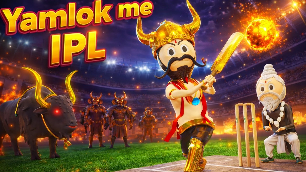 YAMLOK ME YPL - PM TOONS / EPISODE - 11 / YAMRAJ HIT 42 RUNS IN 7 BALLS ...