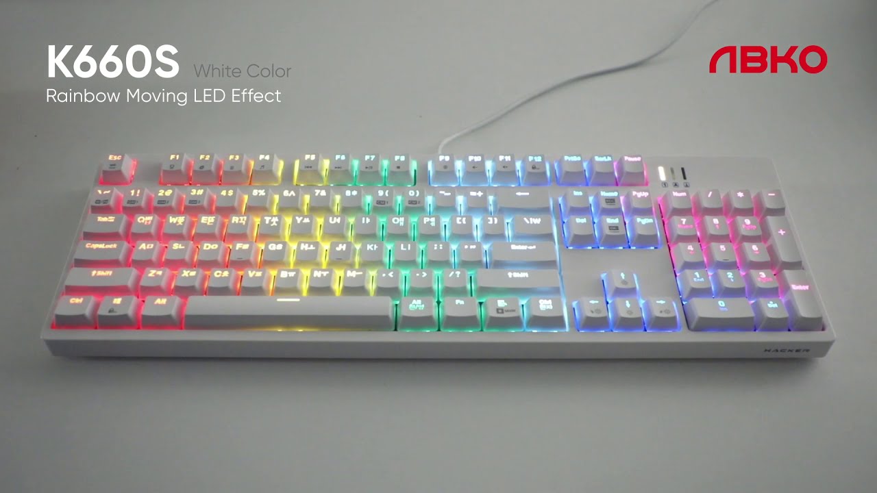 [ABKO] K660 카일광축 스페셜 레인보우 moving LED모드 - YouTube