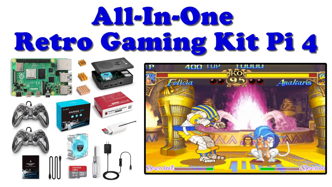 Raspberry Pi 4 Model B 4GB Lakka Gaming Labists Starter Kit - YouTube