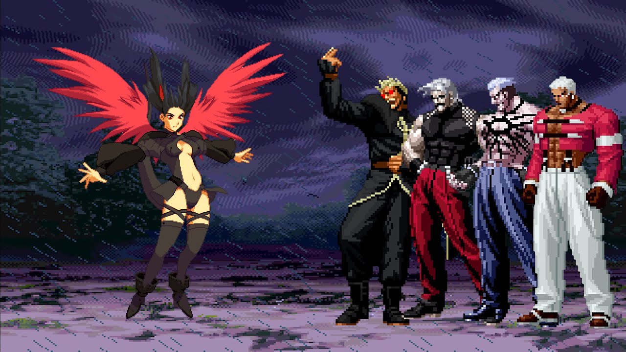 [KOF Mugen] Dizzy vs KOF Bosses Team - YouTube