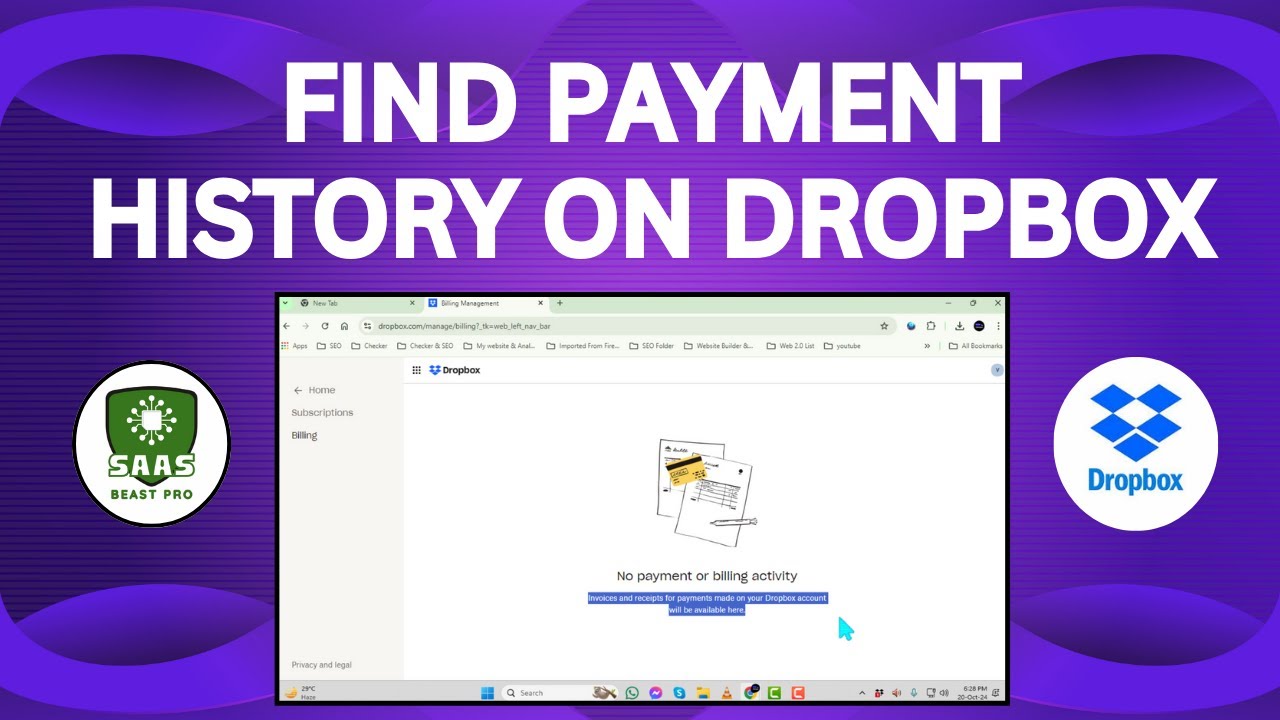 How To Find Payment History On Dropbox - YouTube