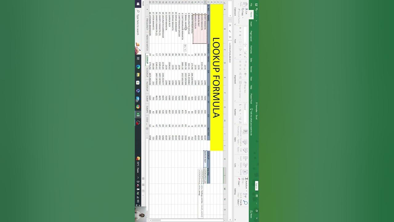 Lookup Formula Computertechnology Msword Technology Excel Excelformula Youtube