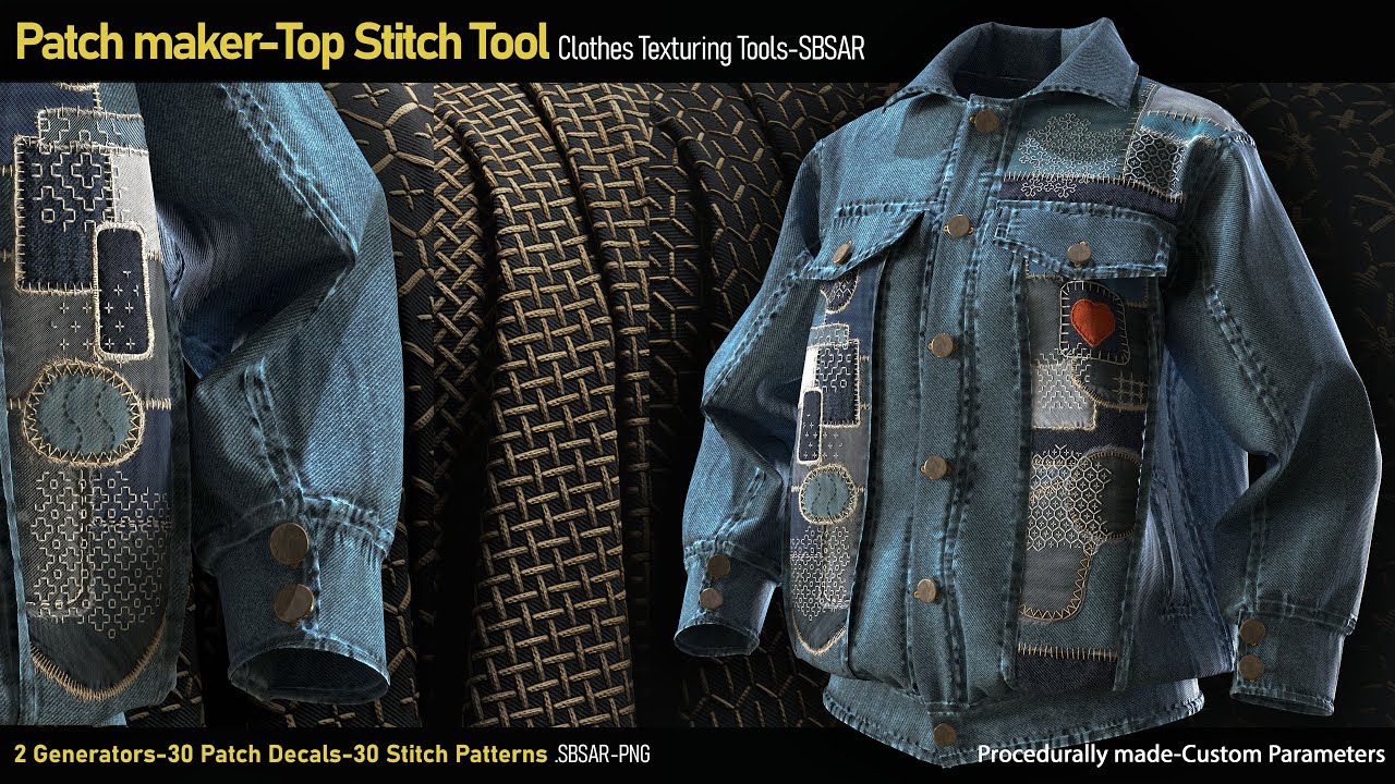 How to texture a Denim Jacket in Substance Painter - YouTube