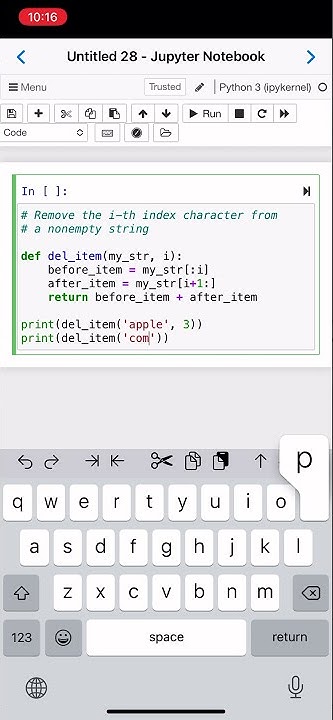 Python string: delete the i-th element #shorts - YouTube
