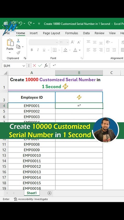 You WON'T Believe! 😮 Generate 10K Custom Serial Numbers in a Flash! ⚡ | Excel For Fresher # ...