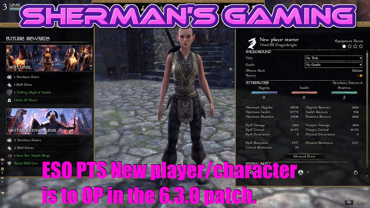 ESO PTS New player/character is to OP in the 6.3.0 patch. - YouTube