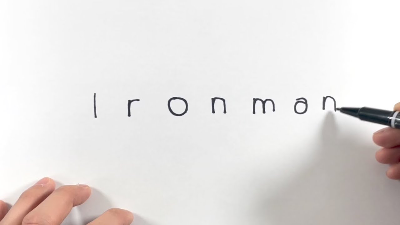 Draw Iron Man from the word "Iron Man". - YouTube