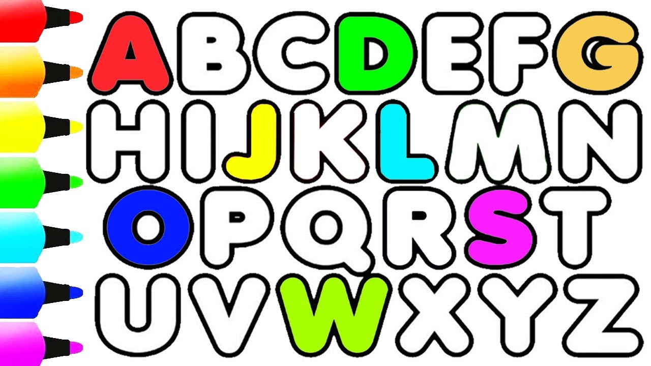 ABC Alphabets Coloring Page /// How to Read ABC A to Z for Kids /// Ks ...