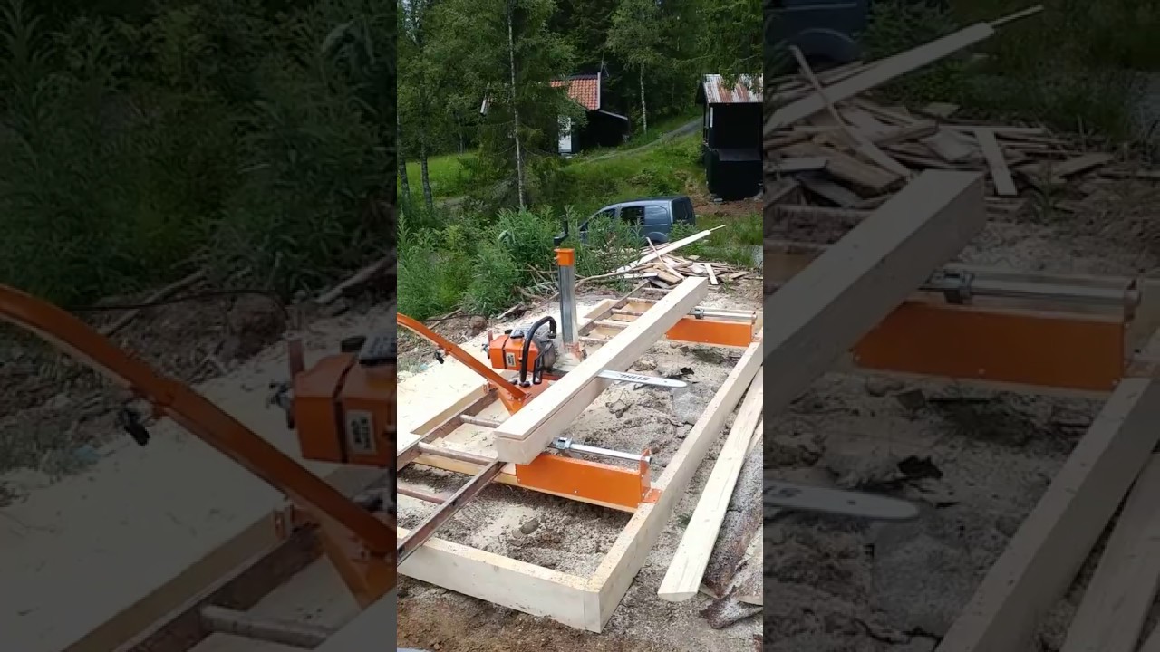 Part 2 PortaMill PM14 Norwood sawmill Sag Stihl 660 - YouTube