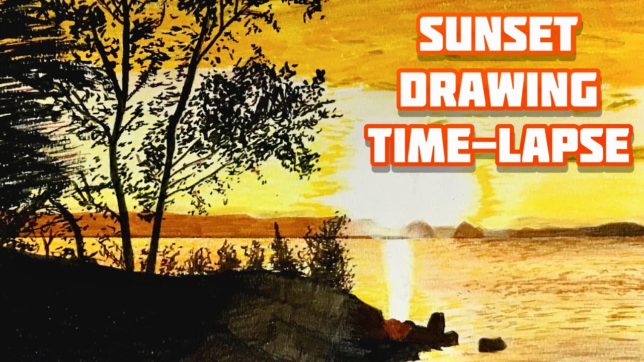 Sunset Drawing Time-Lapse - YouTube