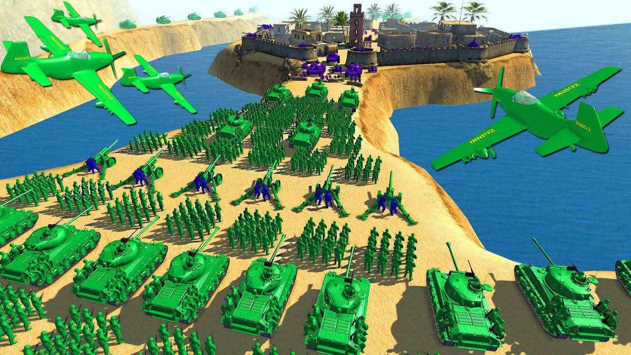 Green Army Men SIEGE the Island FORTRESS! - Army Men: Unifying War 2 ...