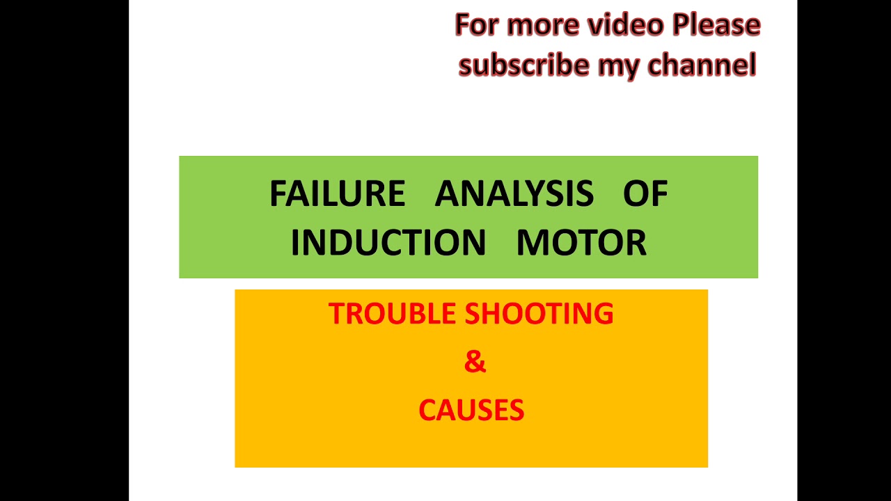 Failure analysis of Induction motor for ITI, DIPLOMA & B.Tech - YouTube