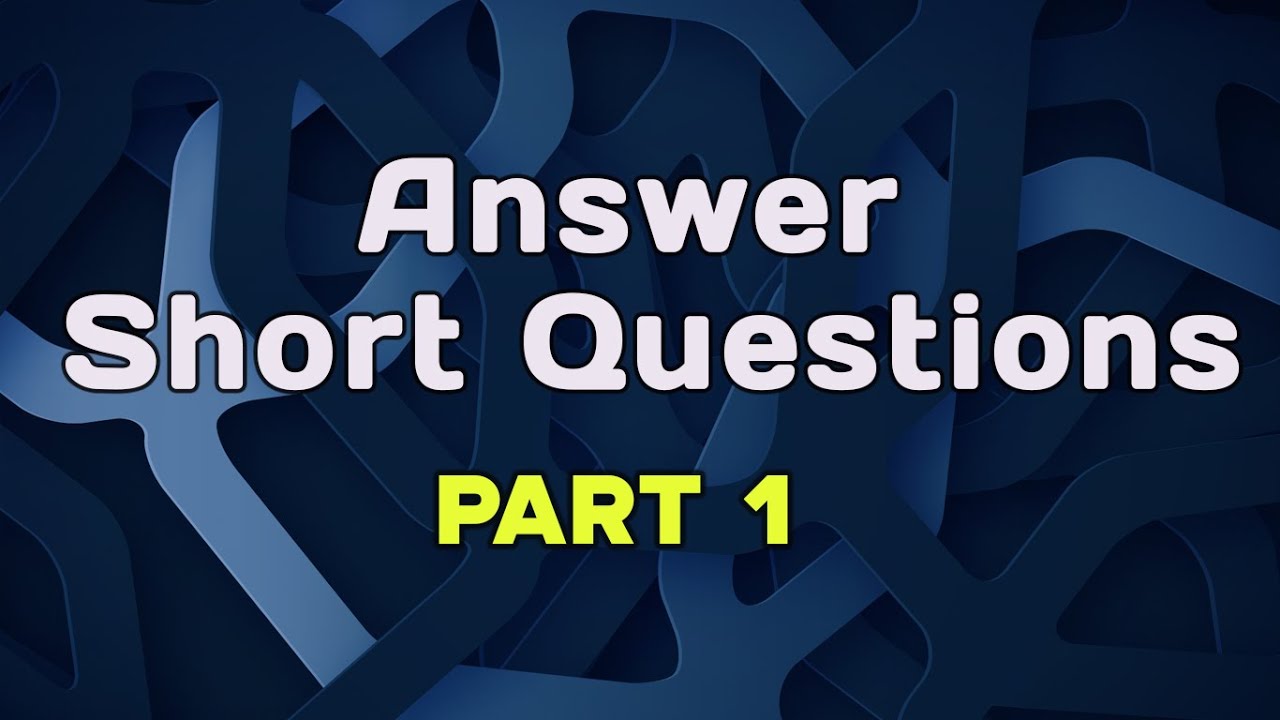 PTE Speaking : Answer Short questions (Part 1) - YouTube