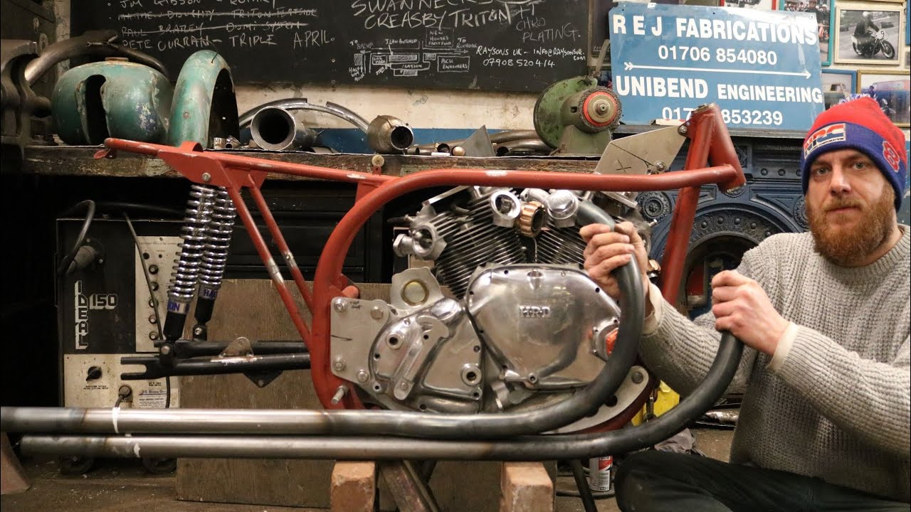 Norvin, Sand Bending the Exhaust pipes for a Vincent Engine fitted in ...