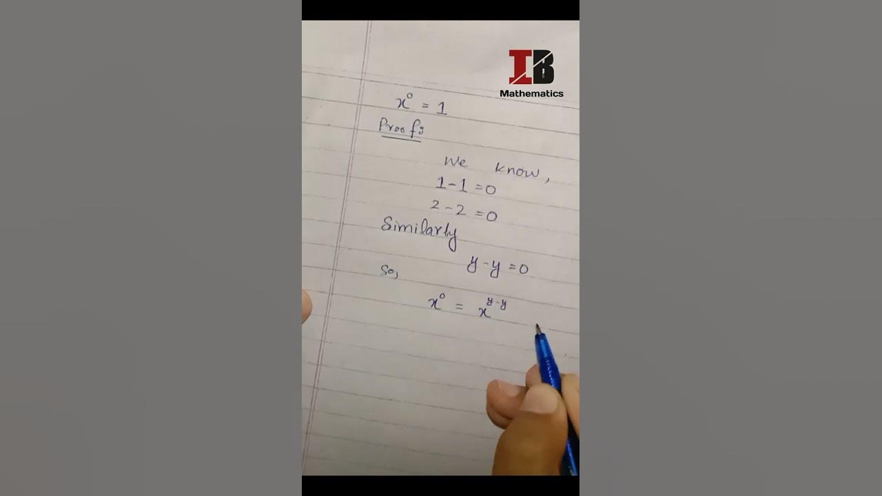 How to prove something to the power zero is equal to 1. X⁰=1. #ib_mathematics - YouTube