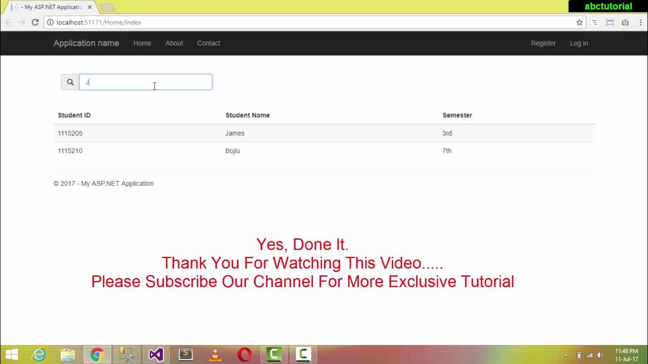 Jquery Live Search | Search Functionality | ASP.NET MVC - YouTube