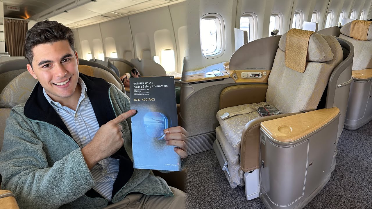 FIRST CLASS on Asiana Airlines Boeing 747-400 - Flying the Queen of the ...