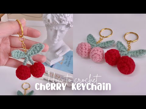 🍒How To Crochet Cherry Keychain | Cherry Amigurumi🍒
