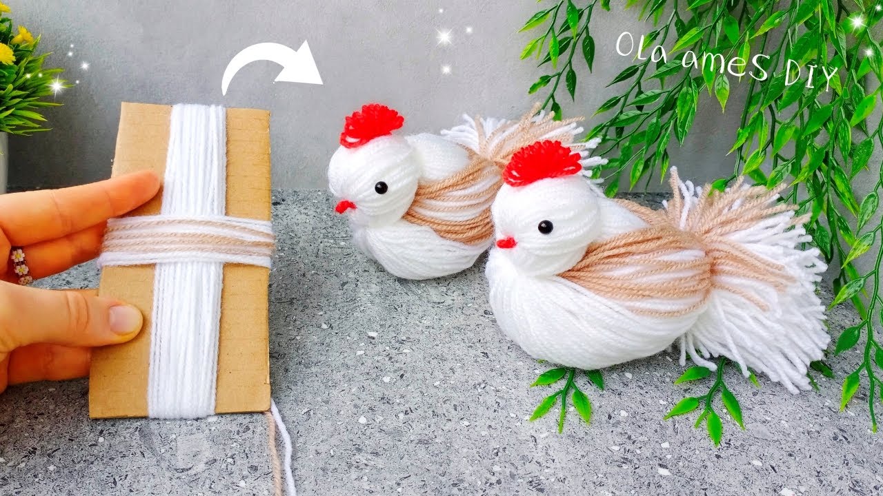 It's so Beautiful 🐔💖 Superb Chicken Making Idea with Yarn - DIY Easy ...