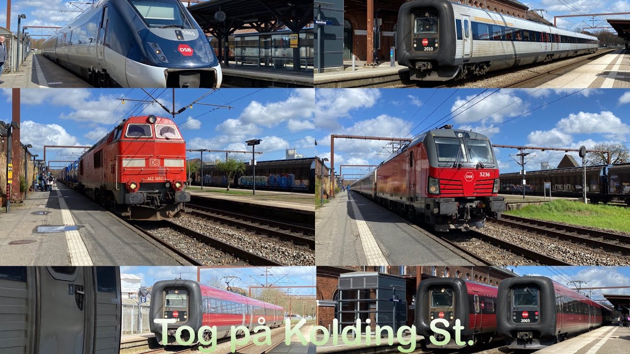 Tog på Kolding St. | Trains at Kolding St. (Godstog - MZ 1457, el-horn ...