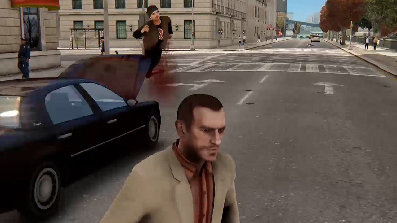 The speed of the car is 9999999, molesting NPCs on the road! - GTA4 - YouTube
