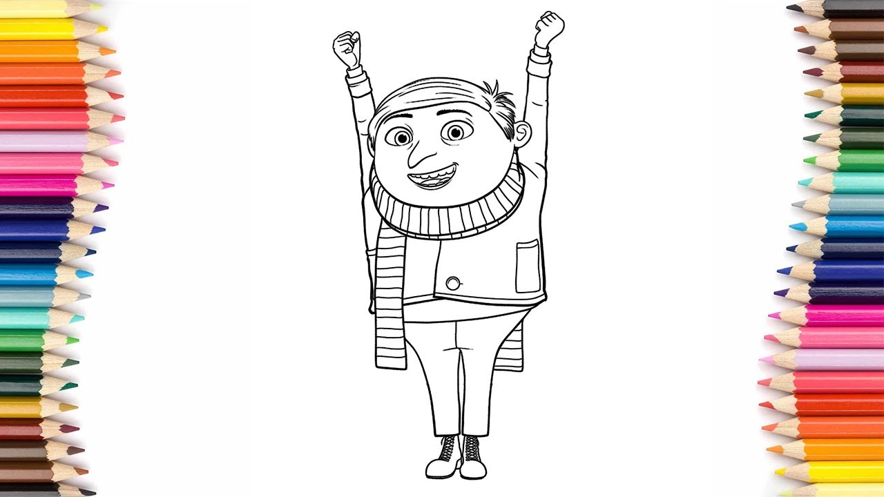 ⭐️ How to draw Gru / Minions ⭐️ Minions The Rise of Gru Coloring Page ⭐ ...