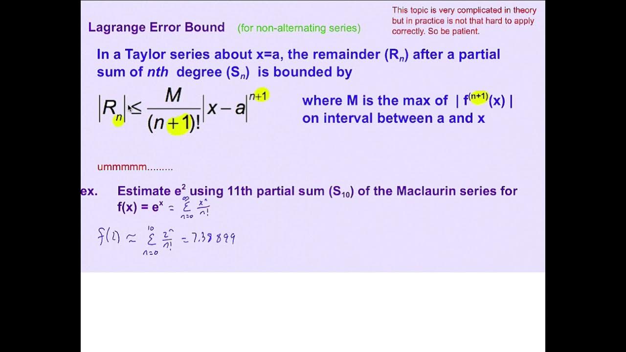 Lesson 60 Lagrange Error Bound - YouTube