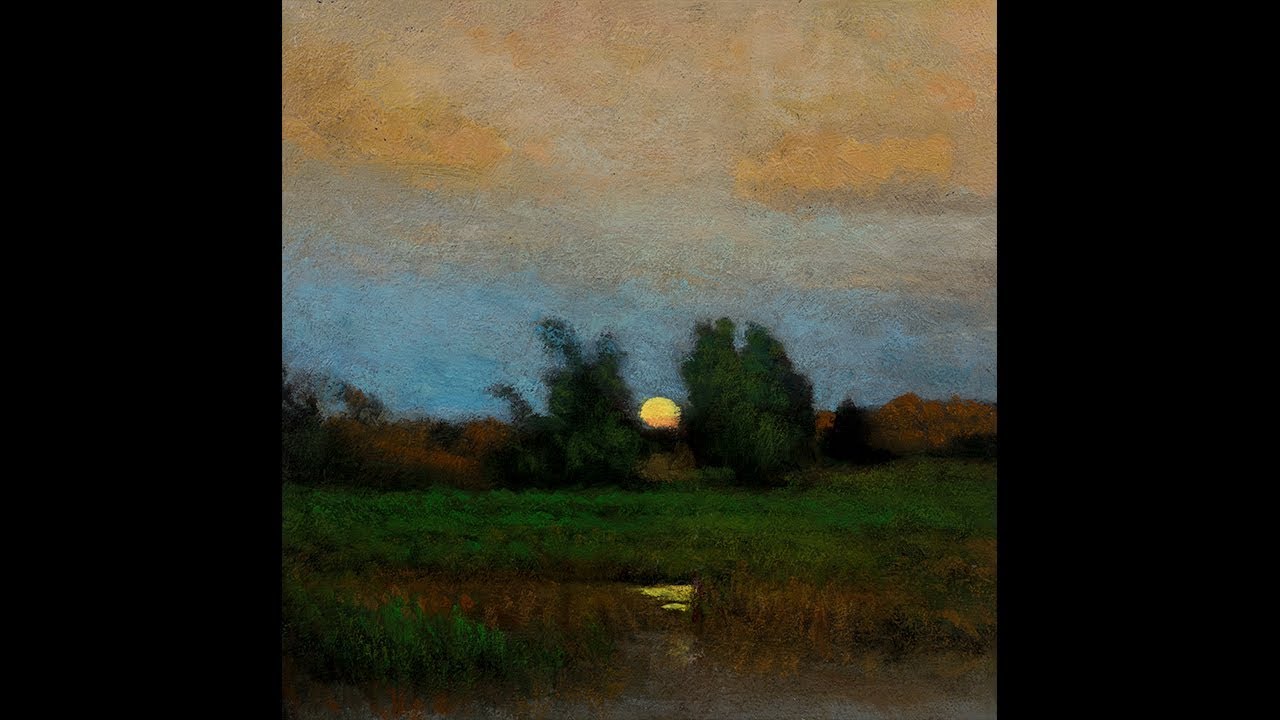 George Inness Moonrise 8x8 Tonalist Landscape Oil Painting - YouTube